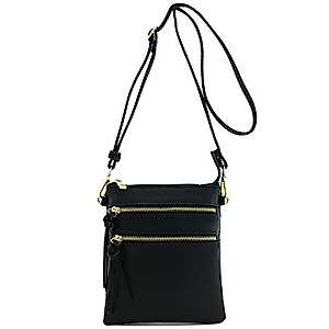 Isabelle Functional Multi Pocket Crossbody Bag (BLACK)