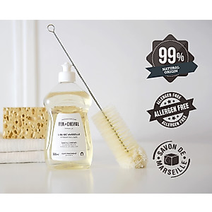 Fer à Cheval Dishwashing Liquid, Bottle Dish Soap Liquid, Provencal Olive Savon De Marseille Dish Detergent Liquid, Olive Oil Based from France - 2 Pack, 500ml/16.9 fl oz