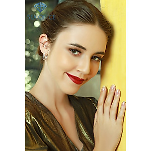 SEA OF ICE Silver Hoop Earrings for Women - Oval Filigree Trendy Fashion Hoop Earrings – Sterling Silver Earrings for Women Gift Holiday