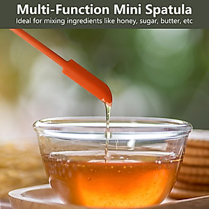 DUFEIMOY Colorful 6 Pcs Mini Spatula Silicone Spatula Set, Makeup Spatula Tiny Spatulas for Cosmetics, Small Spatula Beauty Spatula, Rubber Spatula Thin Jar Spatula Food Scraper for Kitchen Use