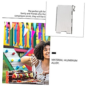 Mobestech 3 Sets Stove Windshield Bbq Grill Portable Bbq Grill Mini Portable Outdoor Gas Stove Outdoor Folding Windshield Outdoor Stove Windshield Portable Camping Stove Aluminum Alloy Light