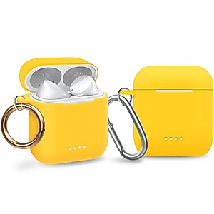 MOLOVA Protective Silicone Case Compatible with Tozo t6, Front LED Visible, Premium Accessory Shockproof tozo t6 Case Cover with Keychain. (Yellow)
