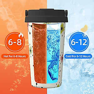 BKDODKS Atomic Stars Retro Pattern Print Insulated Coffee Mug Stainless Steel Travel Cup Work Home Hot Cold Water Bottle