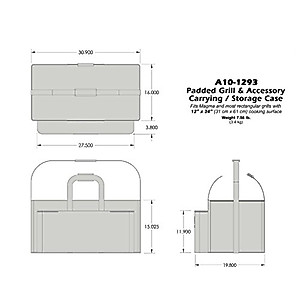Magma Products, Padded Carrying/Storage Case for Grills with 9x18 inch Cooking Grate Size, A10-992, Black, One Size