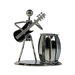 LepoHome Guitar Pen Holder Creative Desktop Accessories Multipurpose Metal Desk Pencil Holder For Gifts, Kids, Students, and Office Stationary