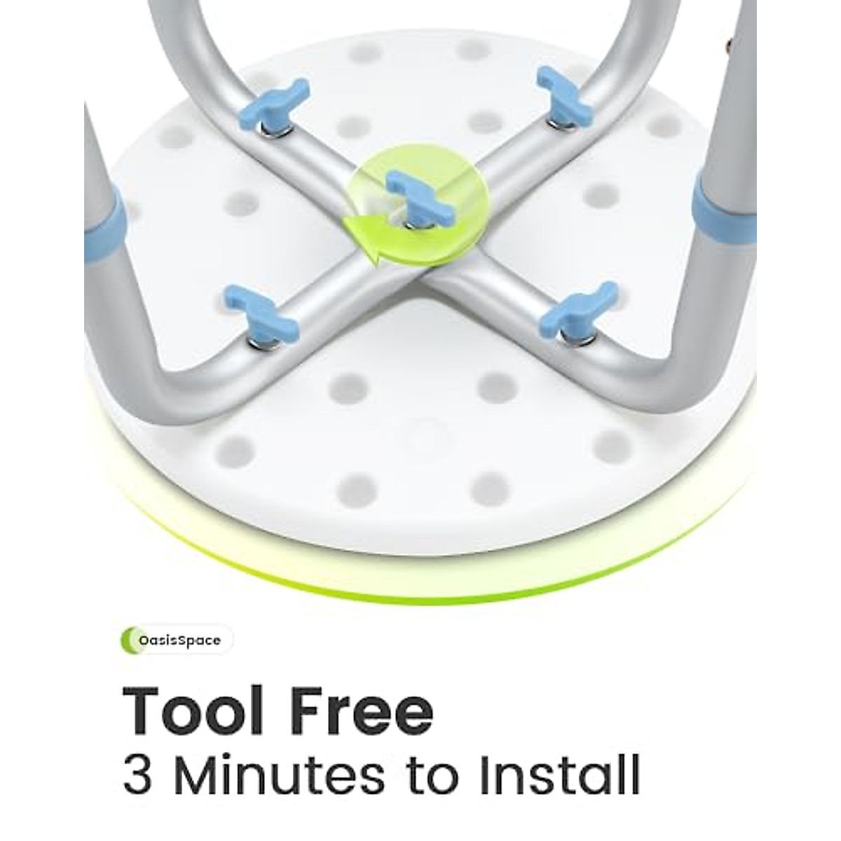 OasisSpace Shower Chair for Inside Shower, Adjustable Shower Stool,Bathtub Seat Bench with Anti-Slip Rubber Tips for Safety and Stability, Handicap Bathroom Stool for Seniors, Disabled, Handicap