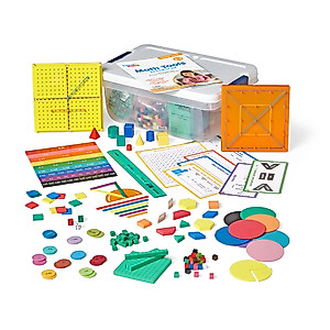 hand2mind Math Tools Small Group Sets 4-5 by Reagan Tunstall & Kristina Grant, Math Manipulatives, Base Ten Blocks, Color Tiles, Fraction Circles, Pattern Blocks, Place Value Chips, Classroom Supplies