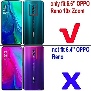 Compatible with Oppo Reno 10X Zoom Case, Metal Ring Grip Kickstand Shockproof Hard Bumper (Works with Magnetic Car Mount) Dual Layer Rugged Cover for Oppo Reno 10 X Zoom (Red)