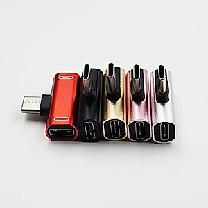 U-K 2 in 1 USB C Splitter Type C Male to Dual Type C Female Headphone Charger Adapter Splitter Converter for Headphones Practical and Attractive