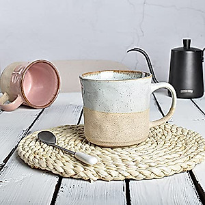 Bosmarlin Large Ceramic Coffee Mug, Blue Big Tea Cup for Office and Home, 18 Oz, Dishwasher and Microwave Safe, 1 PCS (Light blue, 1)