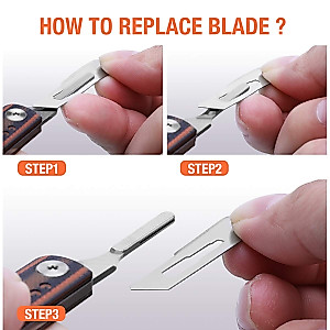 edcfans Folding Pocket Knife G10 Handle, Skinning Knives for Hunting, Scalpel Knife with 10 Razor Sharp Surgical #24 Carbon Steel Replacement Blades, Perfect EDC Keychain Utility Knife for Outdoor