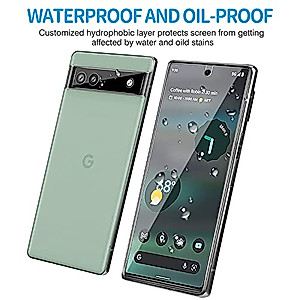 [3+3 Pack] Glass Screen Protector for Google Pixel 6a 5G, 9H Tempered Glass, Fingerprint Compatible,HD Clear Case Friendly Anti Scratch