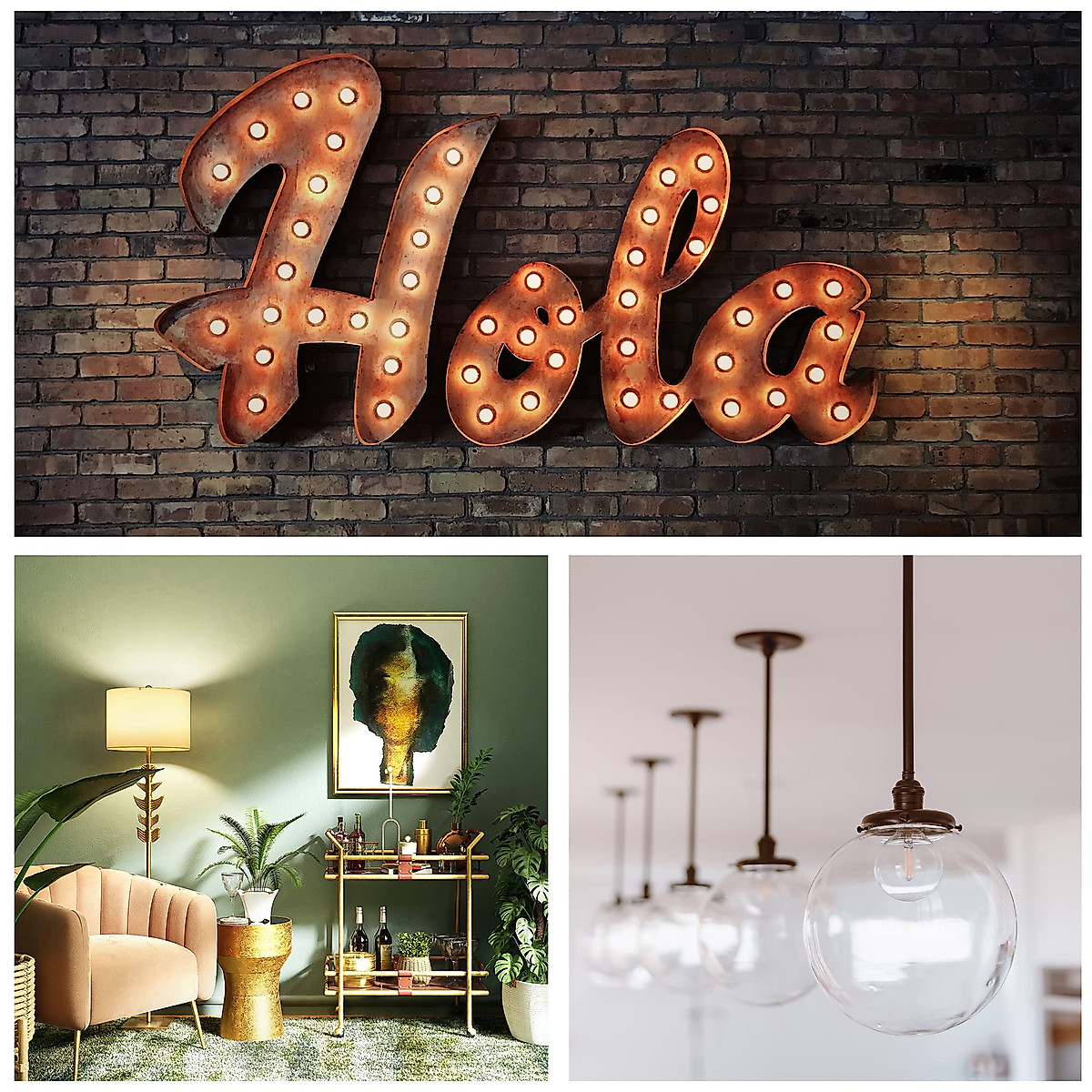 FANNIS Vintage Non-Dimmable LED Bulbs, G50 G16.5 Edison Bulb, Equivalent 15W 20W, Soft Warm White Light 2700K, E26 Medium Base, Clear Glass LED Filament Light Bulb, Pack of 6