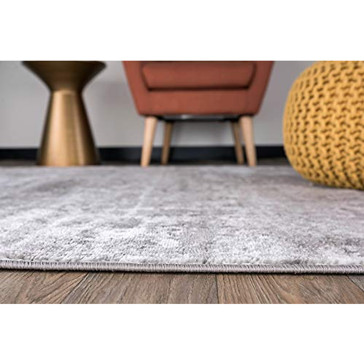 Rugshop Distressed Abstract Area Rug 5' x 7' Gray