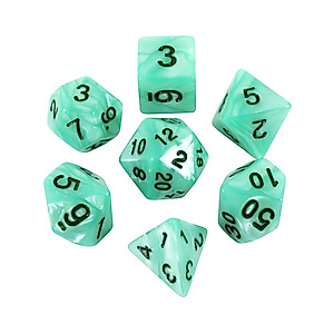 Turquoise Pearl RPG Dice - Full Polyhedral Set - 'Aqua'