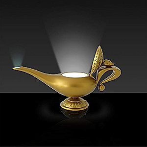 Disney Aladdin Genie Lamp LED Mood Light | Mood Lighting Aladdin Lamp Figure | Collectible Aladdin Mood Light Lamp | Blue & White Mood Light LED Genie Lamp | 10 Inches Long