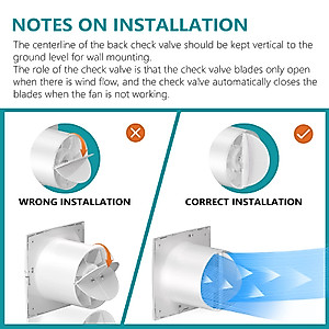 HG Power 6 Inch Exhaust Fan, 6 Inch Extractor Fan with Damper, Garage Ventilation Fan for Home Kitchen Bedroom Office Ceiling & Wall Mount, 150mm, White