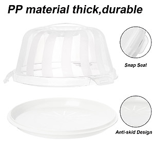 Lawei Cake Carrier with Handle, Round Cake Container Up to 9 Inch Cake, Cake Keeper Pie Carrier with Cover for Transport