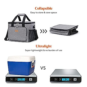 Lifewit 24L Collapsible Cooler Bag Grey and 7L Insulated Lunch Bag Black