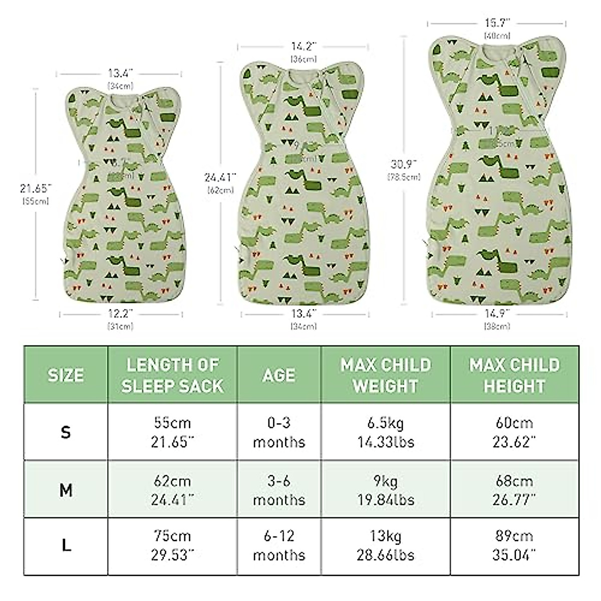 Knirose Swaddle Blanket Sleep Sack with Arms Up Design Help Baby Self-Soothing 2 Packs, 3-Way Transitions to Arms-Free Wearable Sleeping Bag for Newborn Baby Snug Fit Calms Startle Reflex Better Sleep