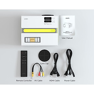 Emotn C1 Mini WiFi Projector, 1080P Supported Portable Projector, 8500Lux Bluetooth 5.1 200" Movie Projector with HiFi Speaker, 50000H Lamp Life, Compatible with Smartphone/TV Stick/HDMI/USB/VGA/PS4