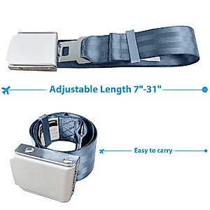 WaiNynyda Airplane Seat Belt Extender, Seatbelt Extender Adjustable 7-31" for Most Airplane Except Southwest Airlines (Blue)