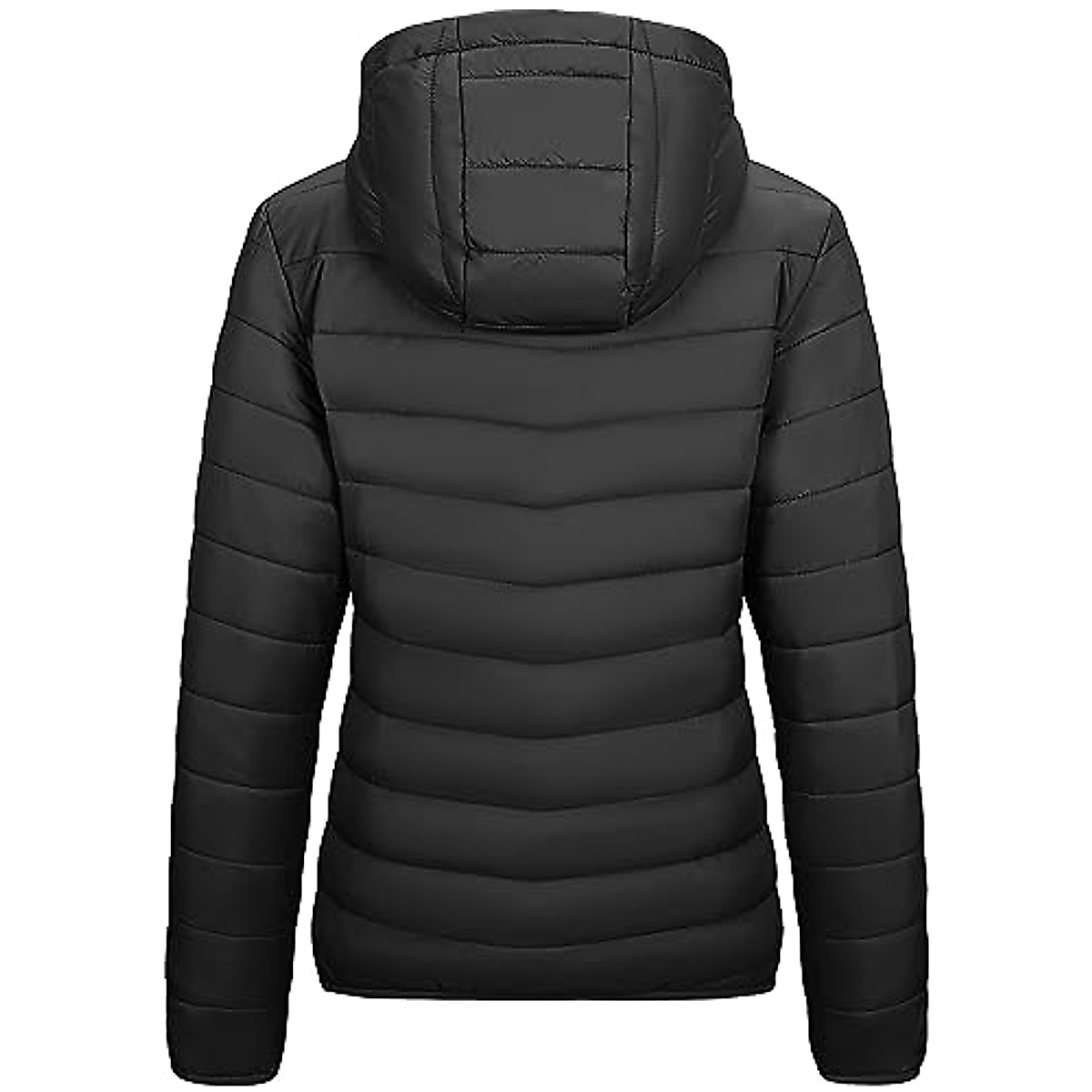 Outdoor Ventures Women's Packable Lightweight Full-Zip Puffer Jacket with Hood Quilted Winter Coat