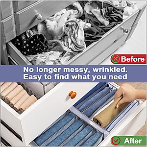 TOOVREN Wardrobe Clothes Organizer 9 Grids, Upgraded Closet Organizers and Storage Baskets, Drawer Organizers Clothing for Folded Clothes, Jeans, Pants, T-Shirt, Leggings, Dress, Sweaters (2PCS)