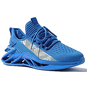 kokib Men's Running Sports Walking Shoes Mesh Lightweight Breathable Athletic Jogging Fashion Sneakers Blue