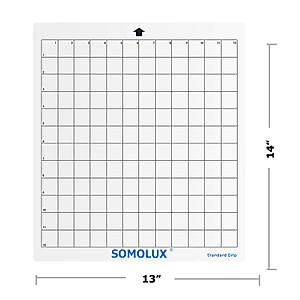 SOMOLUX 5 Pcs Adhesive Cutting Mat Standard-Grip Suit for Silhouette Cameo, Kricut Die Cutting Machine, 12 ×12 Value 5 Pack