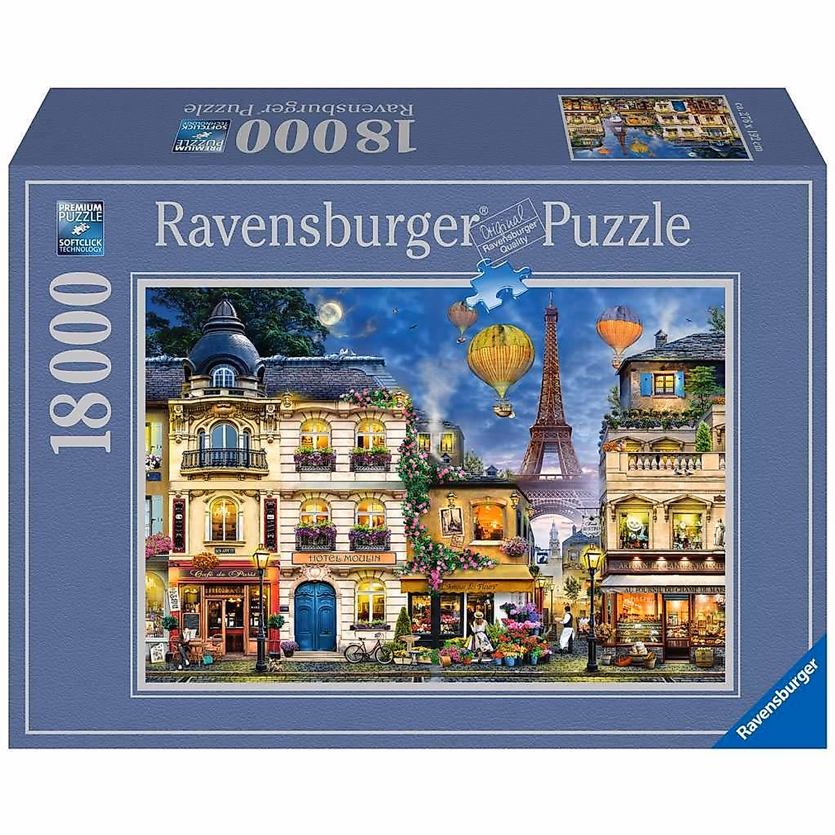 Ravensburger 17829 Evening Walk in Paris - 18000 Piece Puzzle for Adults, Every Piece is Unique, Softclick Technology Means Pieces Fit Together Perfectly, Multi, 109" x 75.5"