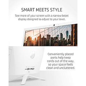 HP 21 All-in-One PC, Intel Pentium Silver J5040 Quad-Core Processor, 4 GB RAM, 128 GB SSD Storage, 20.7-inch Full HD Display, Windows 10 Home with Enhanced Security, Privacy Camera (21-b0020, 2020)