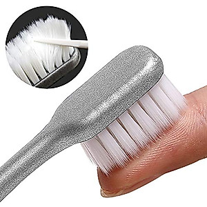 Mcuy Ultra Soft Nano Toothbrush for Sensitive Teeth and Gums Care, Extra Soft Silko Toothbrush for Adults and People with Braces, 4 Count