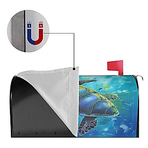 Turtle Ocean Magnetic Mailbox Covers, Mail Wraps Garden Yard Home Decor for Outdoor Standard Size 21x18 in