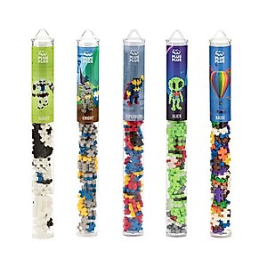 PLUS PLUS Building Block Playset Kit, Themed Figures 3D Puzzle, Fun Stem Toys for Kids, 350 Mini Interlocking Pieces - 5 Tube Bundle, Fantasy Battle