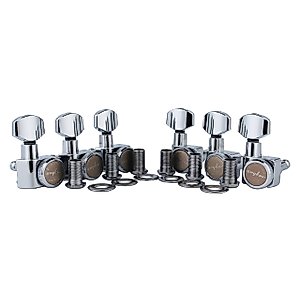 Guyker 6 In-line Guitar Locking Tuners – 1:18 Locking Tuning Key Pegs Tuners – Chrome