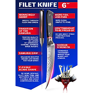 Dalstrong Shogun Series Fillet Knife 6" Bundled with Paring Knife 3.5" - ELITE - w/Sheath