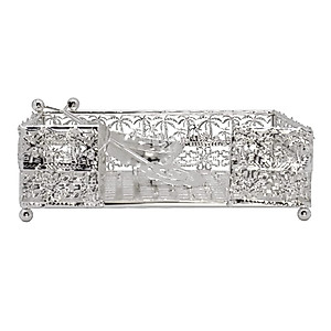 Flat Napkin Holders for Tables, Metal Dining Table Napkin Organizer for Kitchen, Beautiful Hollow Pattern Electroplating Process for Restaurant Office