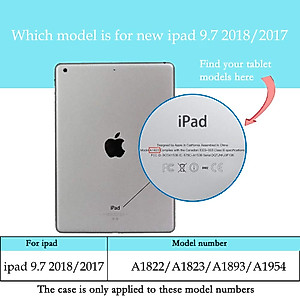 for iPad 9.7 Case 2018 iPad 6th Generation Case / 2017 iPad 5th Generation Case, Slim Fit Lightweight Smart Cover with Soft TPU Back Case for iPad 9.7 2018/2017 with Sleep/Wake - Dark Blue