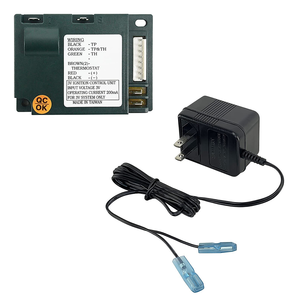 Durablow Fireplace Electronic IPI Pilot Ignition Control Module Replacement for Dexen 593-592, GM-6KA, Hearth Home Technologies HHT 350-M Bundle with A/C Wall Adaptor