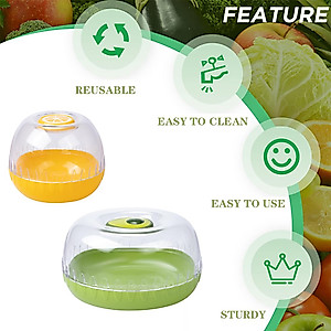 LINXIU Vegetable and Fruit Storage Containers for Fridge Reusable Lemon Holder Organizer Avocado Shaped Storage Food Saver Keepers 2 Pack