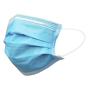 M MAJOR - Q Disposable Face Masks 3 Ply Protection Safety Mask for Dust Air Pollution Personal Protective Mouth Cover for Facial Prevention Earloop Masks Bulk Blue Indoor and Outdoor Use 50pc