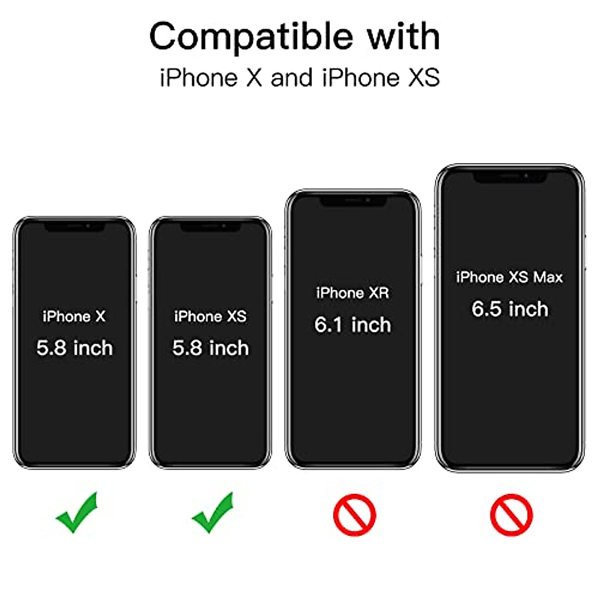 JETech Case for iPhone Xs and iPhone X 5.8 Inch with Built-in Screen Protector Anti-Scratch, 360 Degree Full Body Rugged Phone Cover Clear Back (Black)