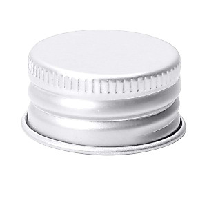 Aislor Aluminum Tins Cans Screw Top Round Steel tins Cans with Screw Lid Screw Lid Containers Cap Lid Silver 24mm