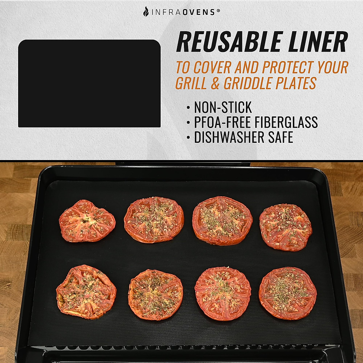 Reusable Mats for Ninja Sizzle Indoor Grill & Griddle GR101, Accessories for Indoor Electric Griddle with Lid for Cooking and Grilling, Non-Stick Electric Appliances Accessory Set by INFRAOVENS