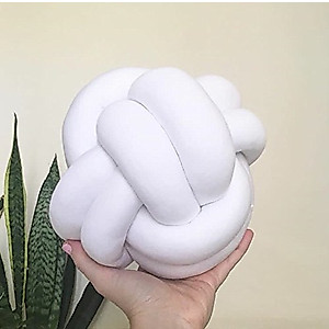 FLORAVOGUE White Knot Pillow Home Decorative Cushion - Modern Home Sofa Decor Throw Pillow 10" (White)