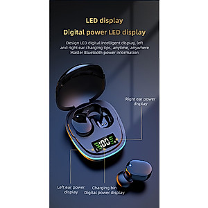 Wireless Headphones, Wireless Bluetooth Headphones, Waterproof Touch Ergonomic Headphones, Surround Sound, Noise Cancellation, Led Display Charging Case, Fast Charging, Anti-Allergic.