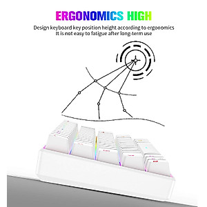 SUPGALIY 60% Mechanical Keyboard Wireless 2.4G/Bluetooth 5.0/Wired Gaming Keyboard 3000mAh 61 Keys RGB Backlit Portable Mini Keyboard for Windows, Mac, Android, iOS (Hot Swappable Blue Switch, White)