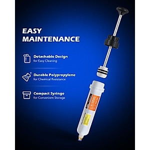 Orion Motor Tech 200mL Manual Fluid Extractor and Filler, Syringe Style Pump for Power Steering Transmission Gear Oil & Brake Fluid Changes, Hand Vacuum Pump for ATV Boat Automotive Fluid Extraction