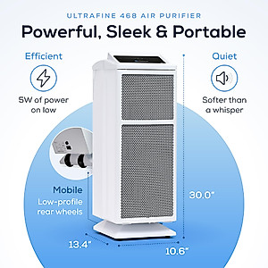 Intellipure Ultrafine 468 Air Purifier - White | Ideal for Medium or Large Spaces Up to 1,200 Square Feet
